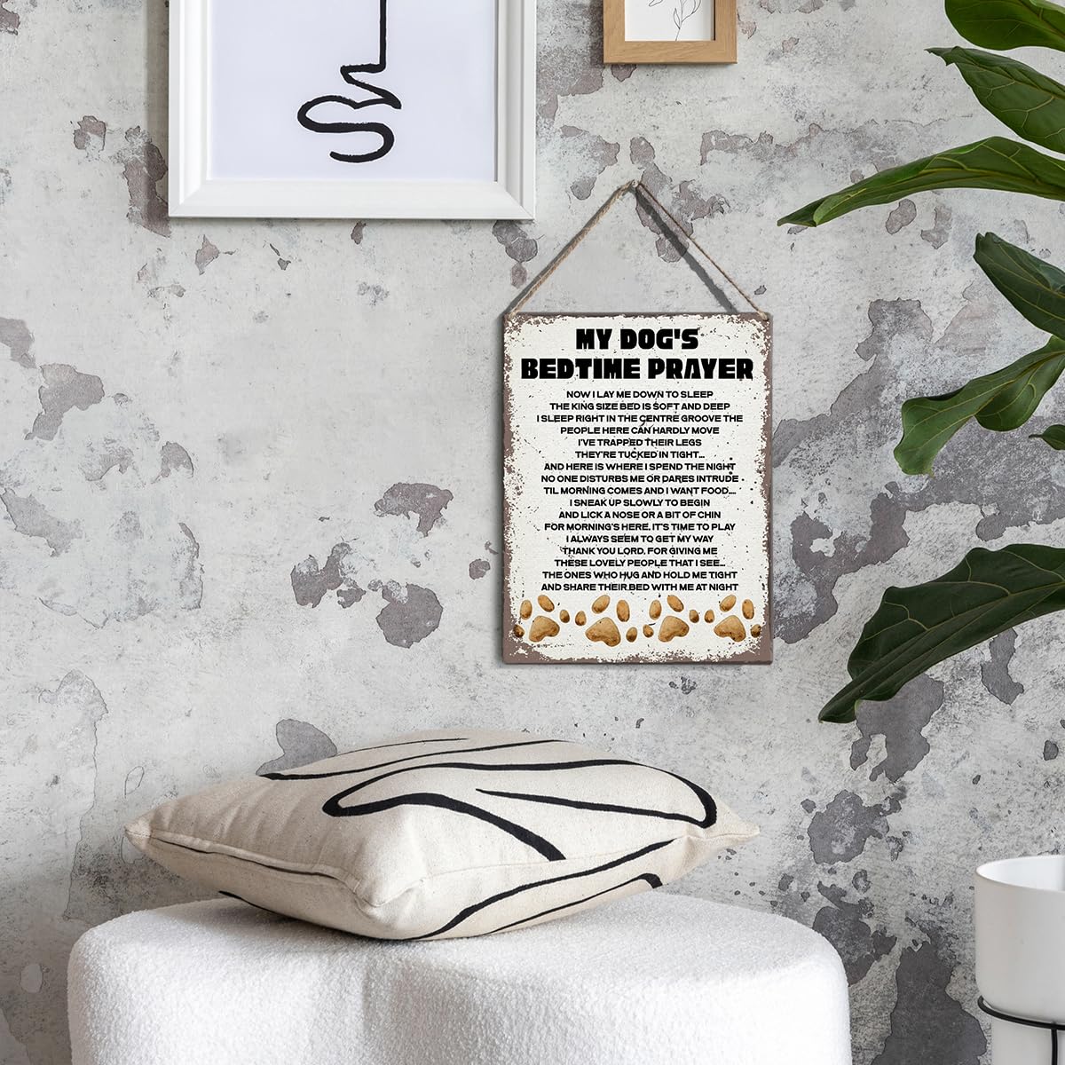 Snapklik.com : Retro My Dogs Bedtime Prayer Signs Wall Decor Rustic Dog ...