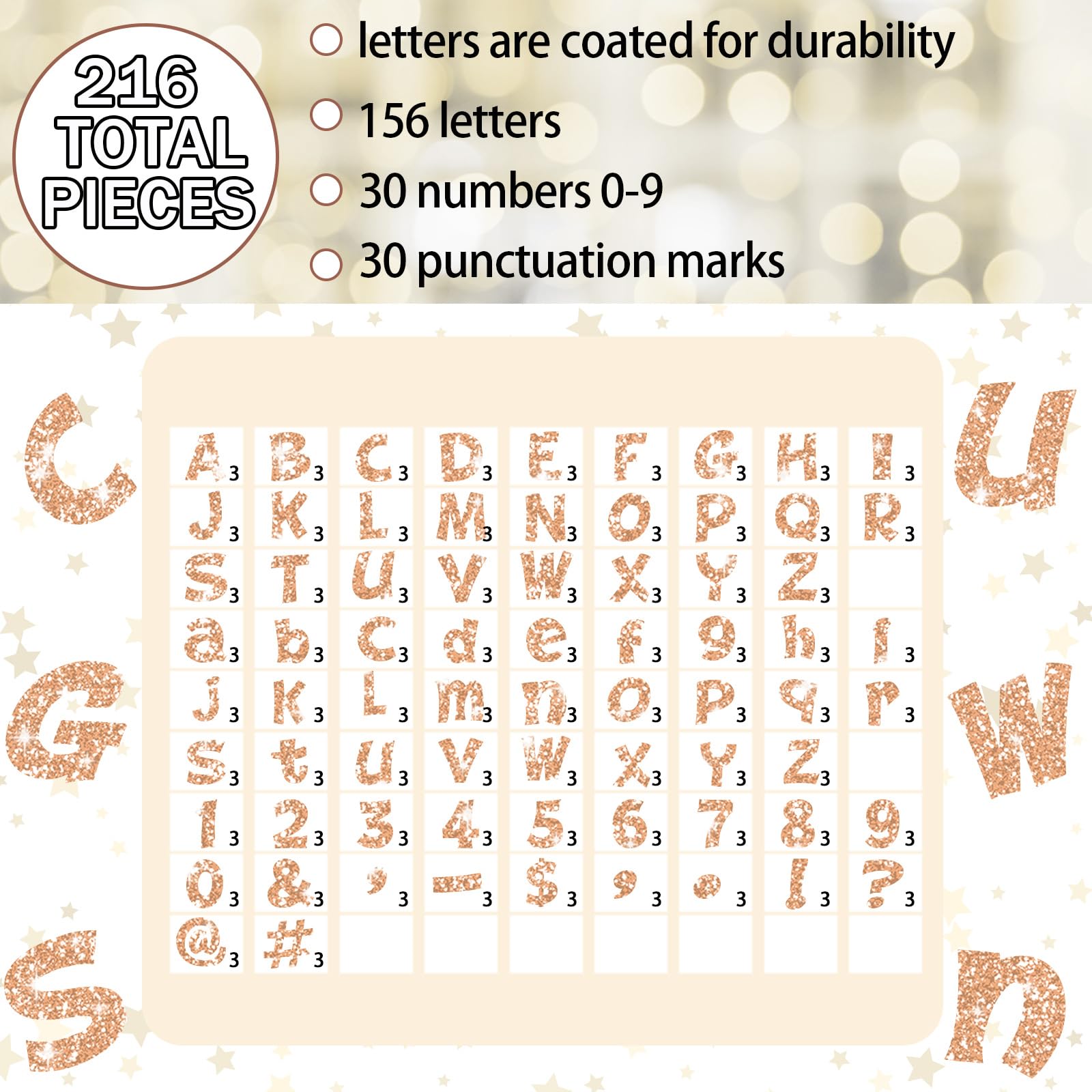 Snapklik.com : Colarr 216 Pcs Glitter Bulletin Board Letters For ...