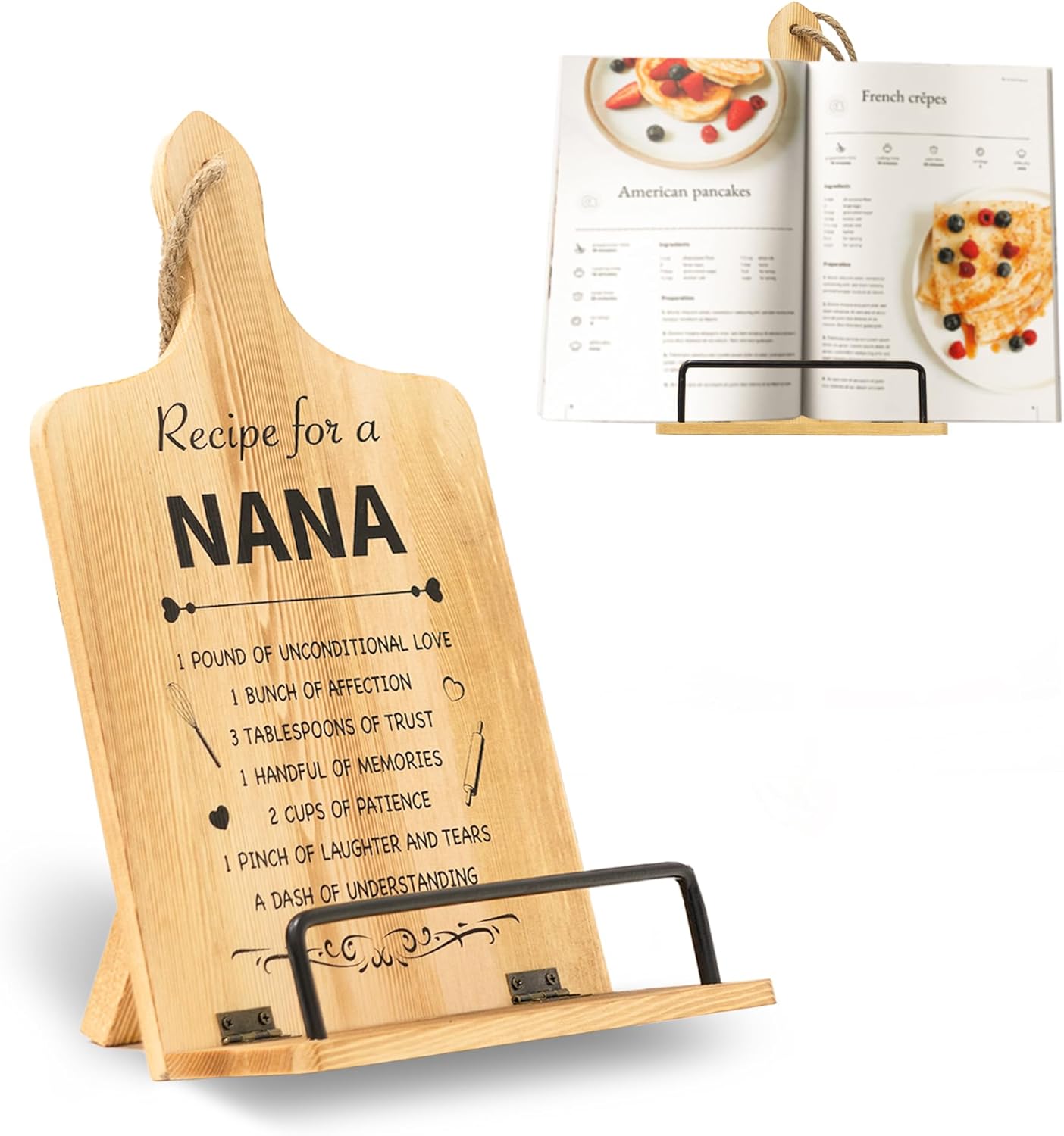 Amazon.com: CloverKoi Nana Gifts, Foldable Wooden Cookbook Stand for ...