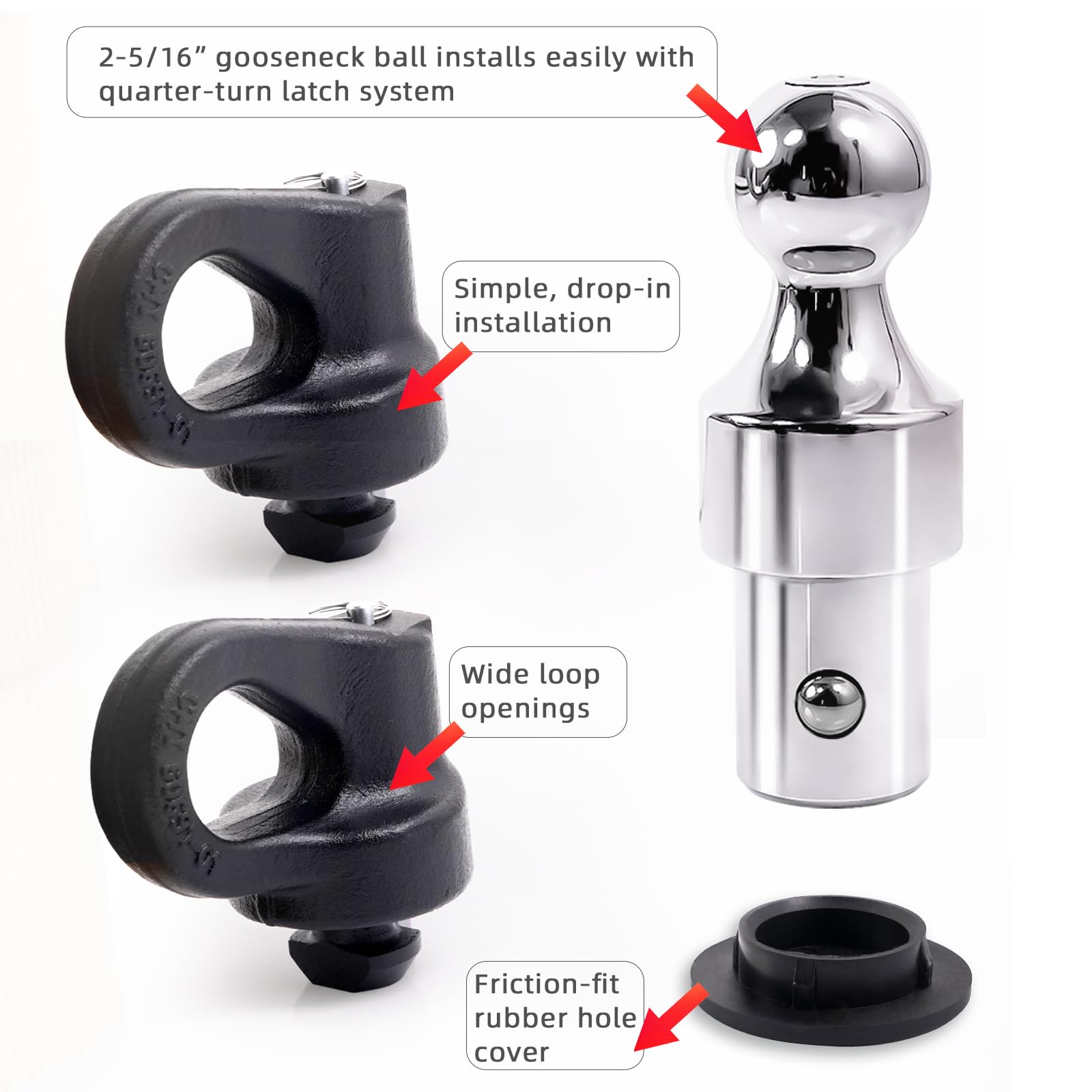 60692 Puck System Gooseneck Hitch Kit 2 5/16-In 30000lbs Ball ...