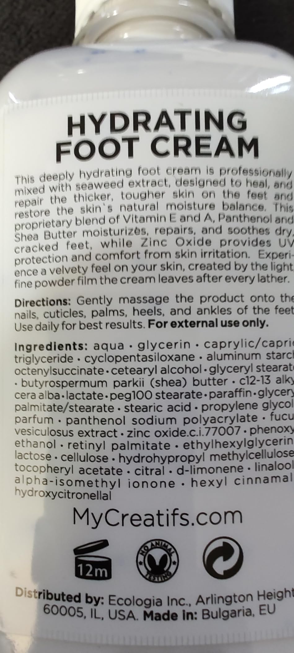 Amazon.com : Cosmétiques Créatifs Hydrating Foot Cream for Dry Cracked ...