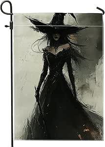Amazon.com : generic Halloween Goth Witch Garden Flags 12"x18" Double ...