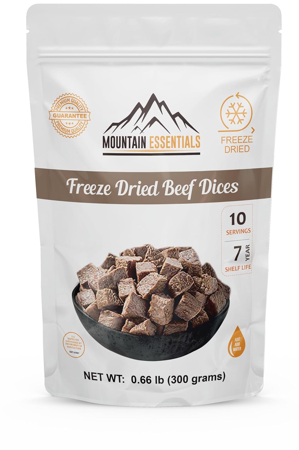Amazon.com: MOUNTAIN ESSENTIALS Freeze-Dried Diced Beef – Fully Cooked ...