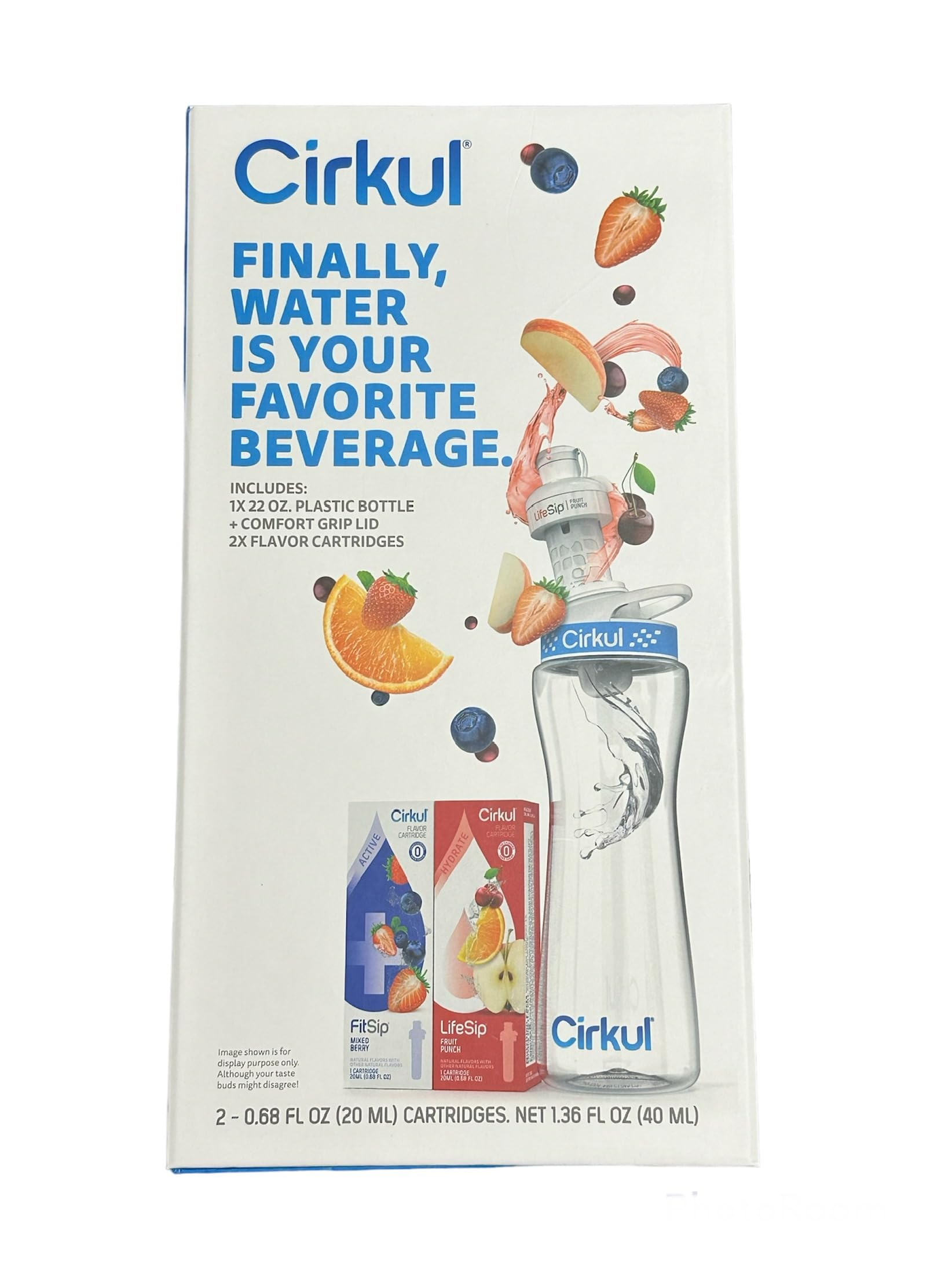 Cirkul 22 oz Plastic Water Bottle Starter Kit with Blue Lid and 2 ...