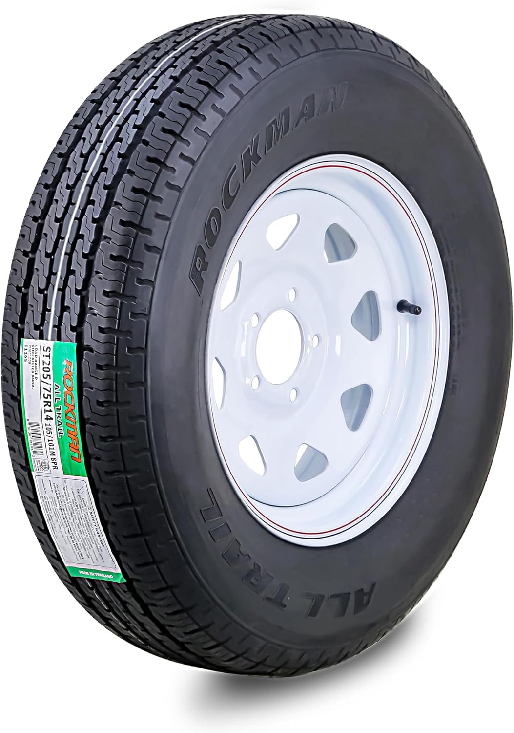 Amazon.com: ROCKMAN Trailer Tire Wheel Assembly ST205/75R14 8-Ply D ...
