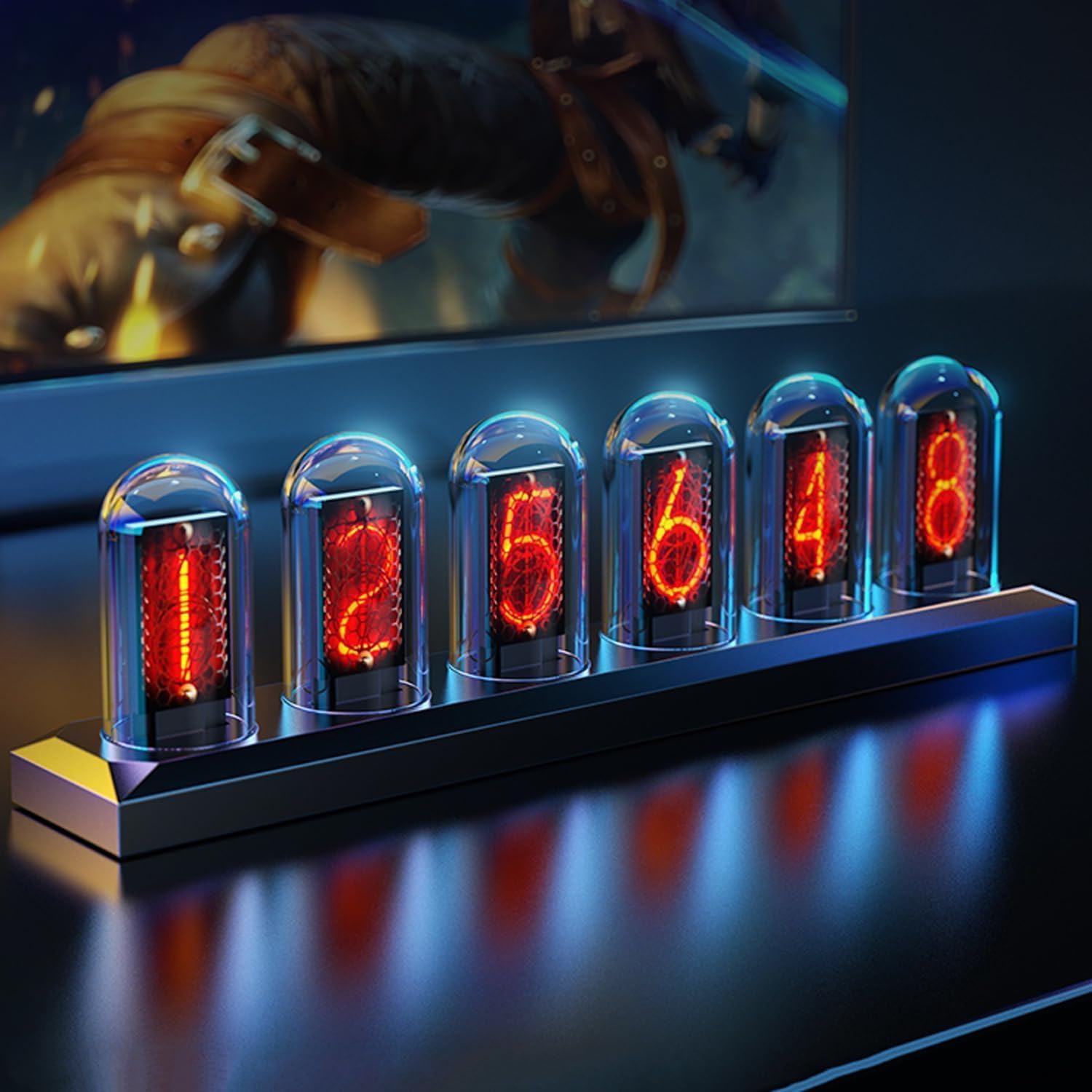 Amazon.com: MOSHOU Nixie Tube Clock, RGB Glow Tube Clock 5 IPS Color ...