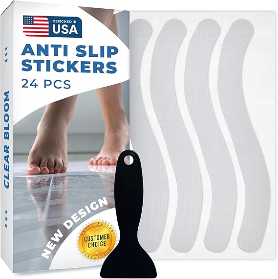 Amazon.com: Anti Slip Shower Stickers 24 PCS, Invisible Non-Slip Shower ...