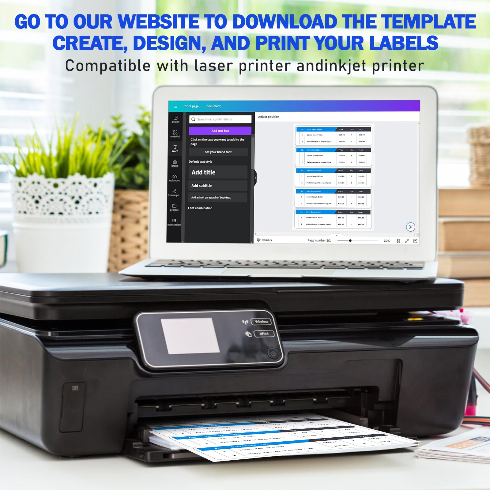 Snapklik.com : 2"4" 200Pcs Waterproof Labels Shipping Label Printer ...