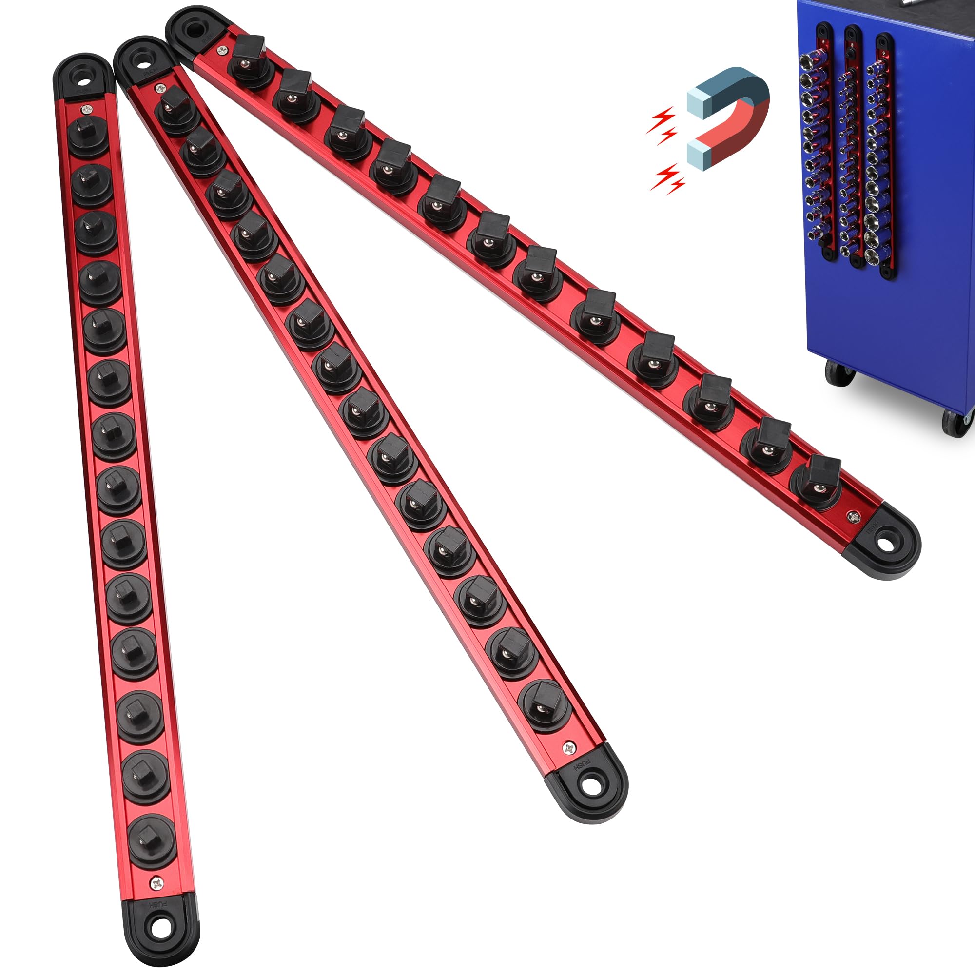 Snapklik.com : Magnetic Socket Holder Organizer Set: 3-Piece Detachable ...