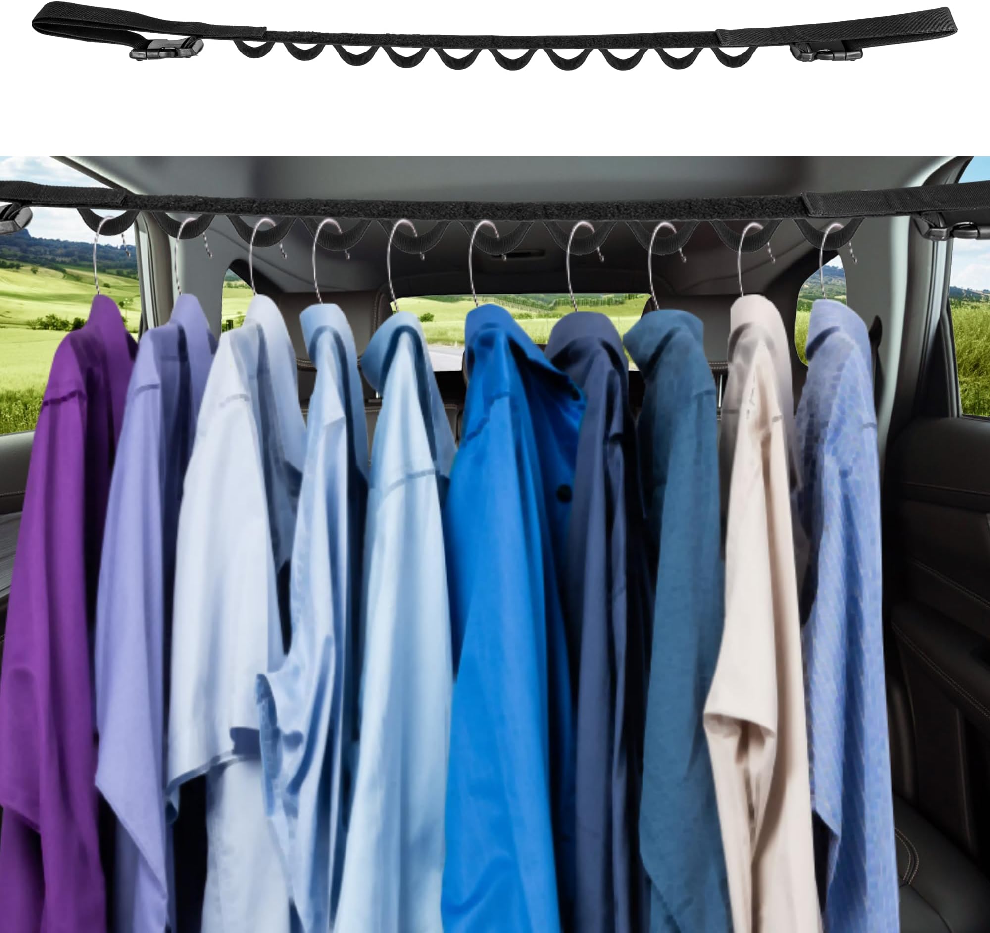 Amazon.com: Adjustable Car Clothes Hanger Bar,Ultra Clothes Bar for ...