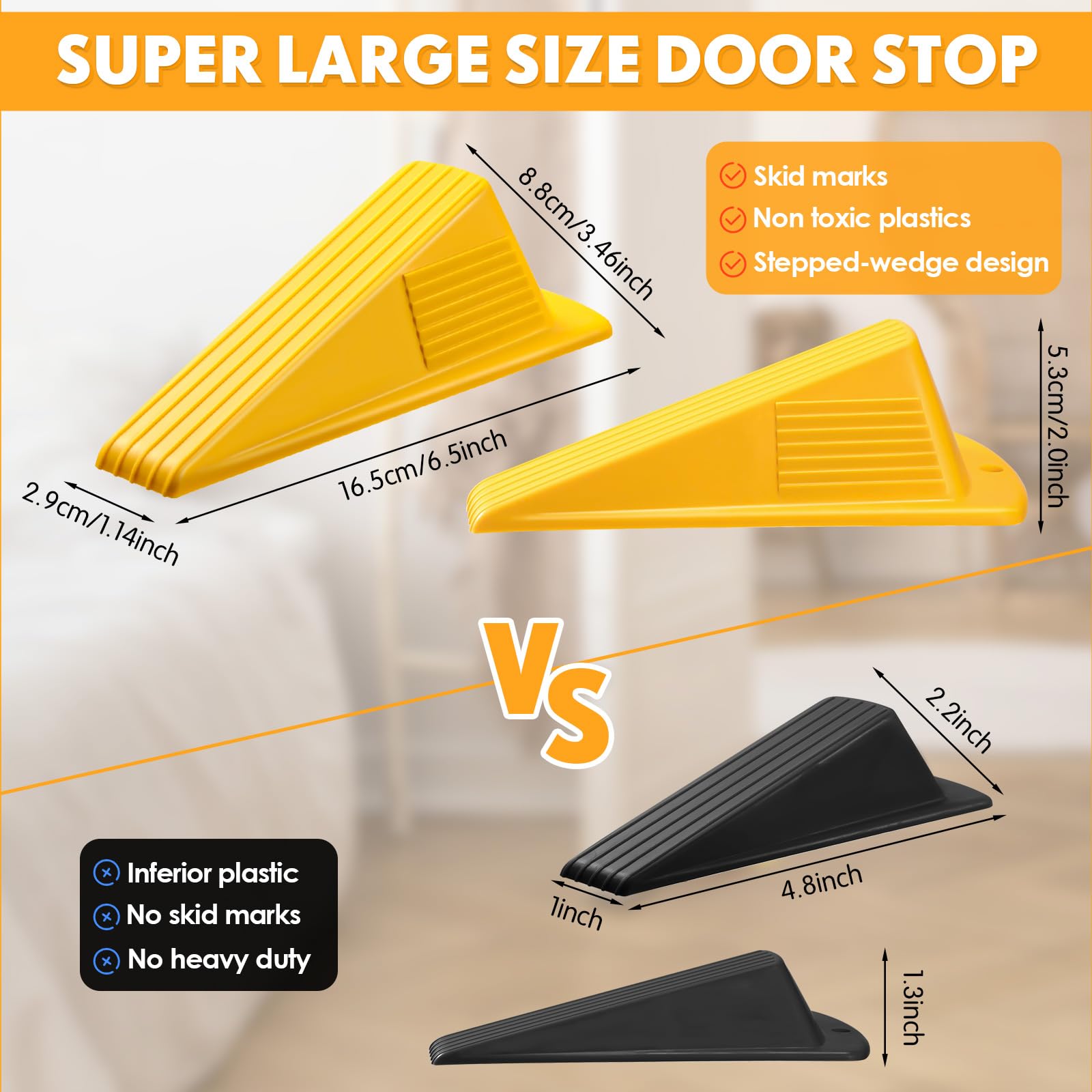 Snapklik.com : Frienda 2 Pcs Jumbo Door Stoppers Heavy Duty Door ...
