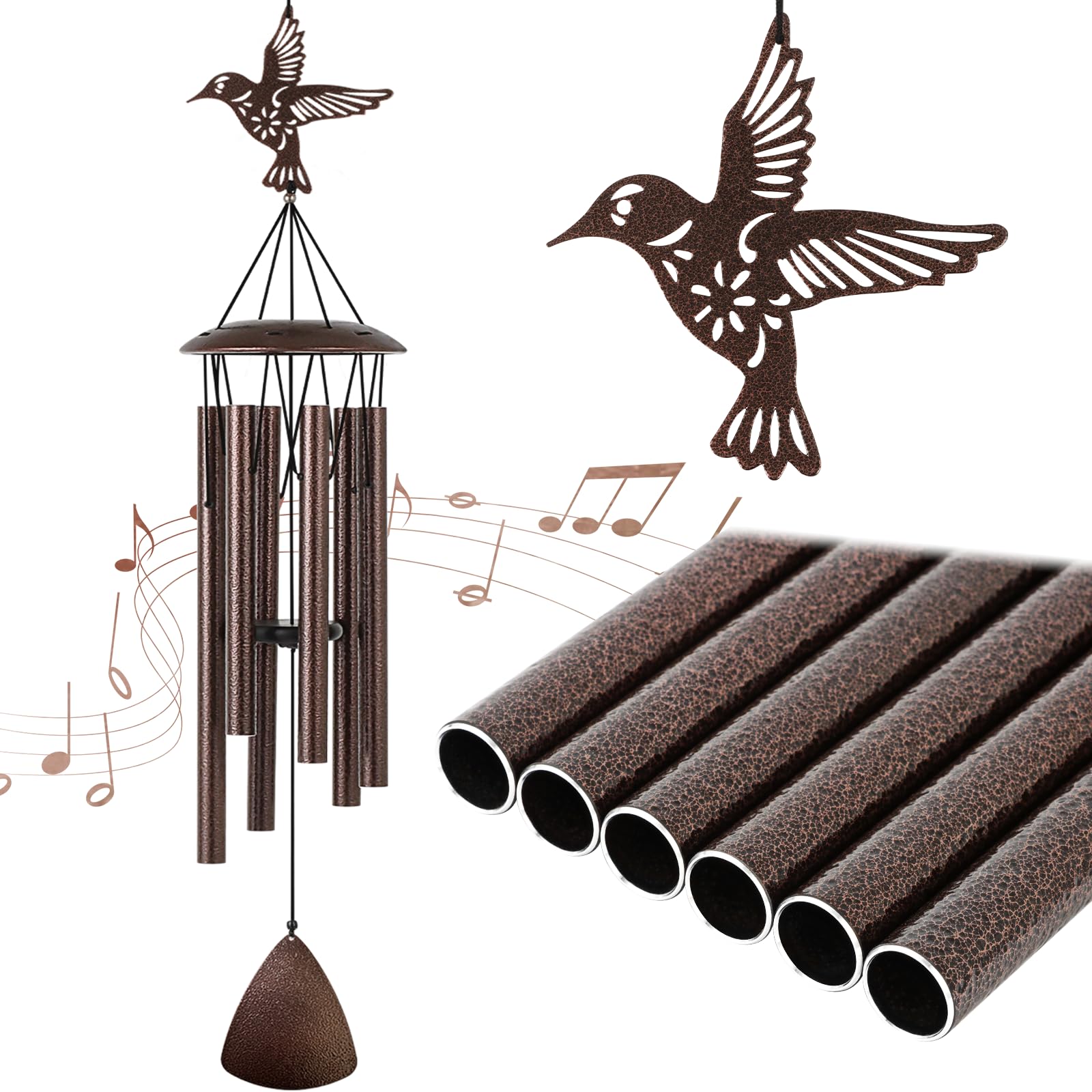 Amazon.com : Doopeer Wind Chimes, 37" Hummingbird Wind Chimes for ...
