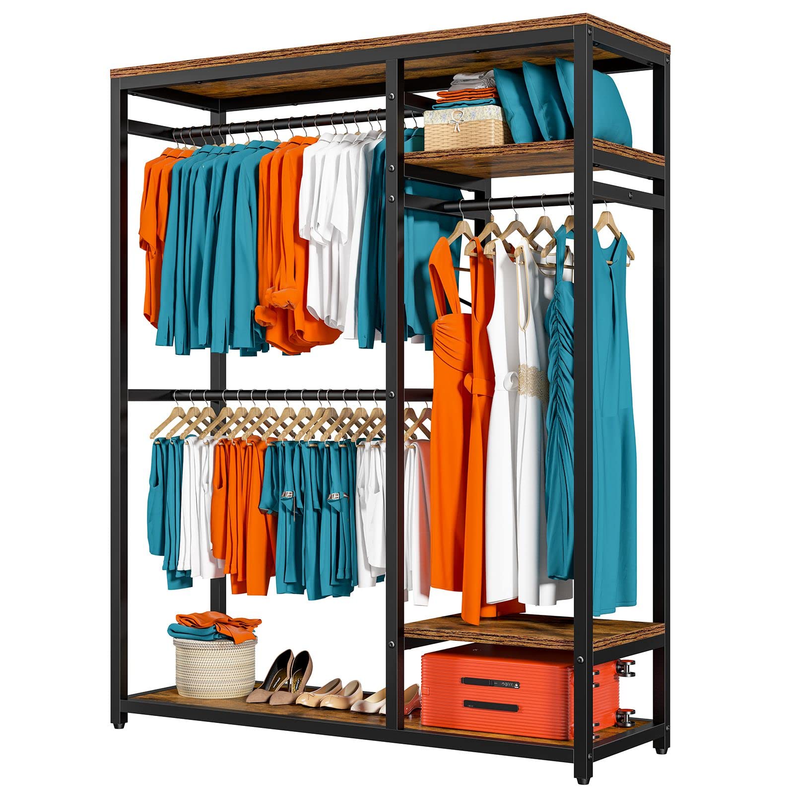Amazon.com: Raybee Garment Rack Clothing Racks for Hanging Clothes 260 ...