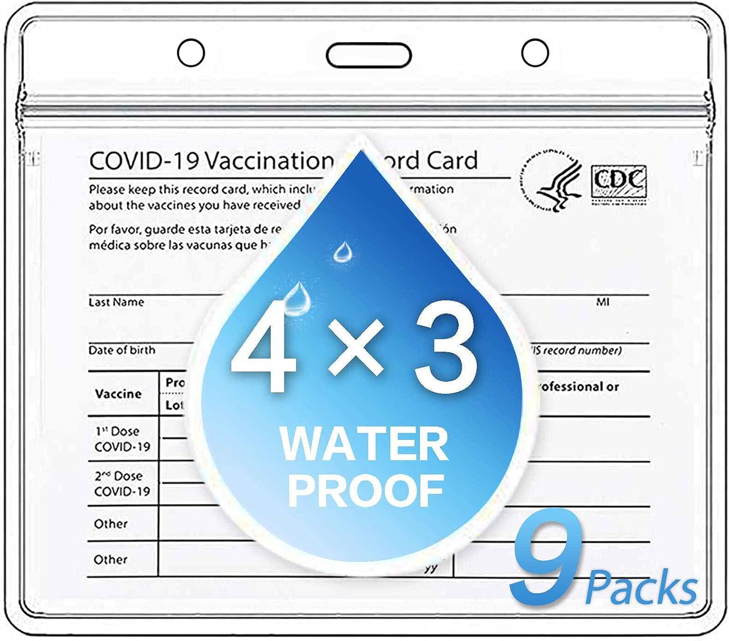 Waterproof Vaccination Card Protector, 9 Packs Vaccine Card Holder for ...