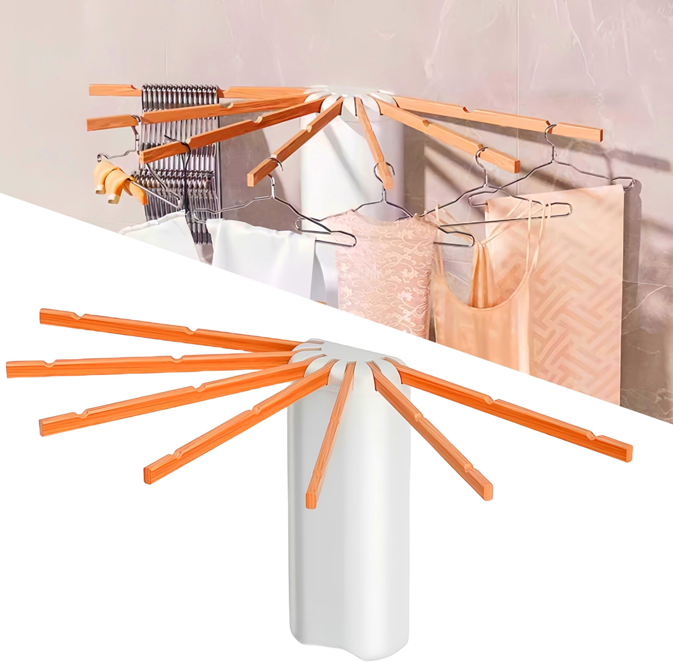 Amazon.com: Fistihon Wall Mounted Clothes Drying Rack Foldable, Octopus ...