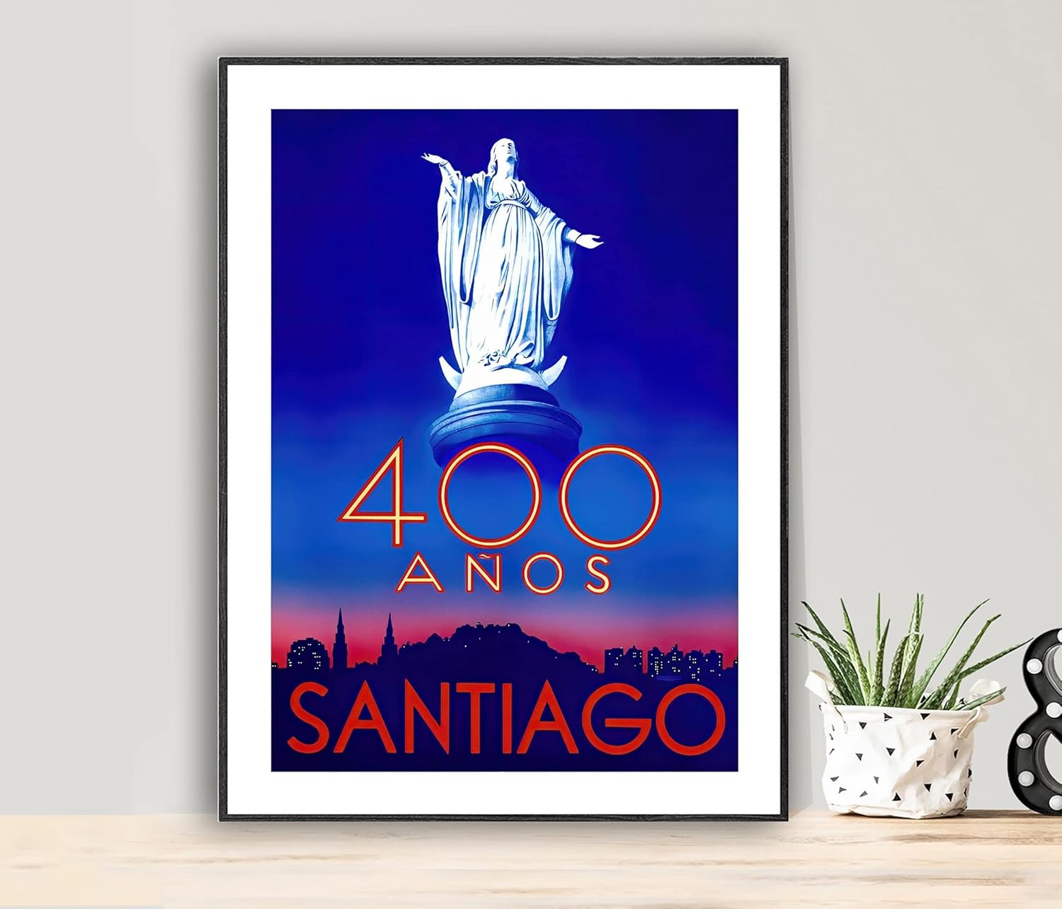 Santiago 400 Chile Vintage Travel Poster, Santiago 400 Chile Wall Décor ...