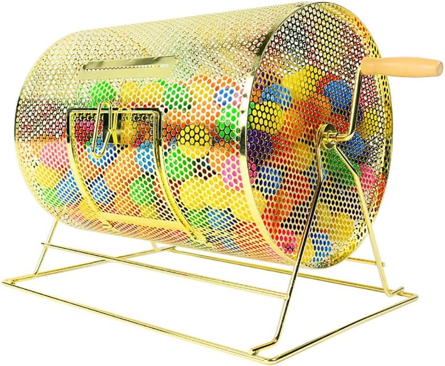 Lottery Drawing Machine, Manual Lottery Box, Brass Raffle Drum Spin ...