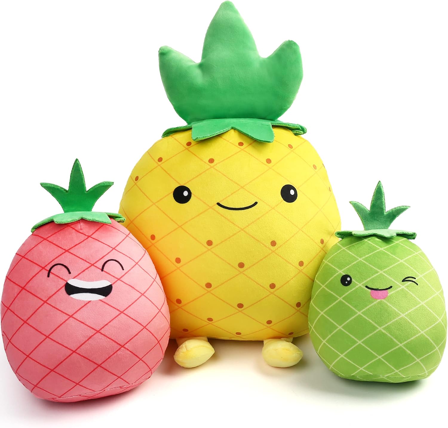 Amazon.com: BenBen Pineapple Plush Toy, Set of 3, 12", 7" and 6 ...