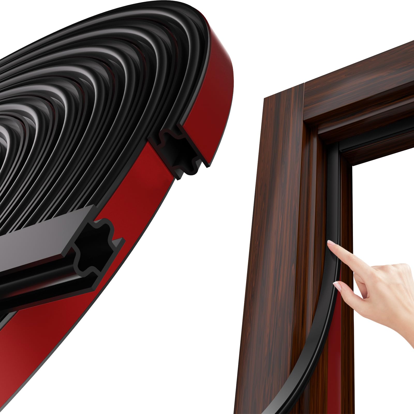 Snapklik.com : Weather Stripping, Black D-Shaped Rubber Seal Strip For ...