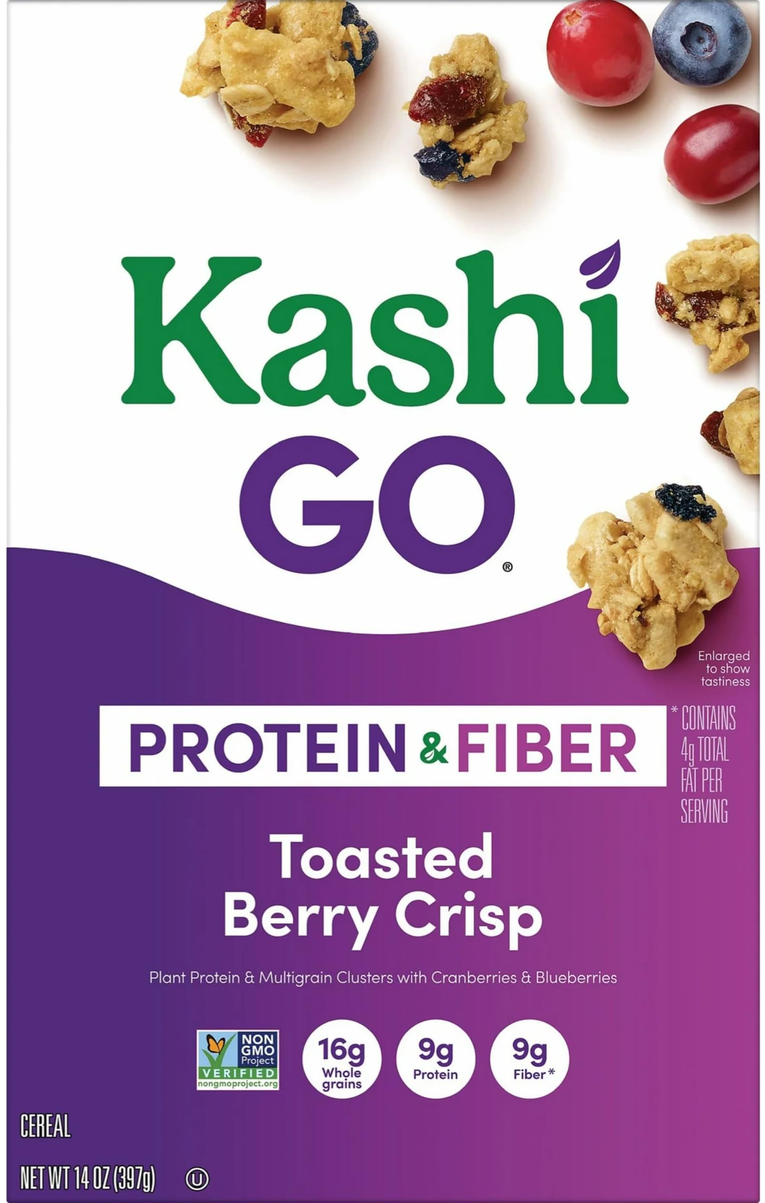 Kashi Go Lean Crisp Kashi Go Toasted Berry Crisp Cereal, 14 Oz