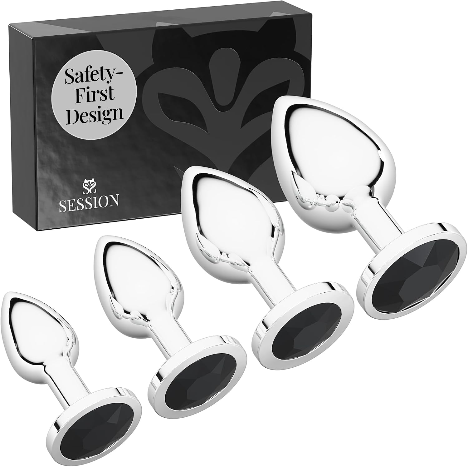 Amazon.com: Session Jewel Butt Plug Beginner 4 Piece Set - X-Small ...