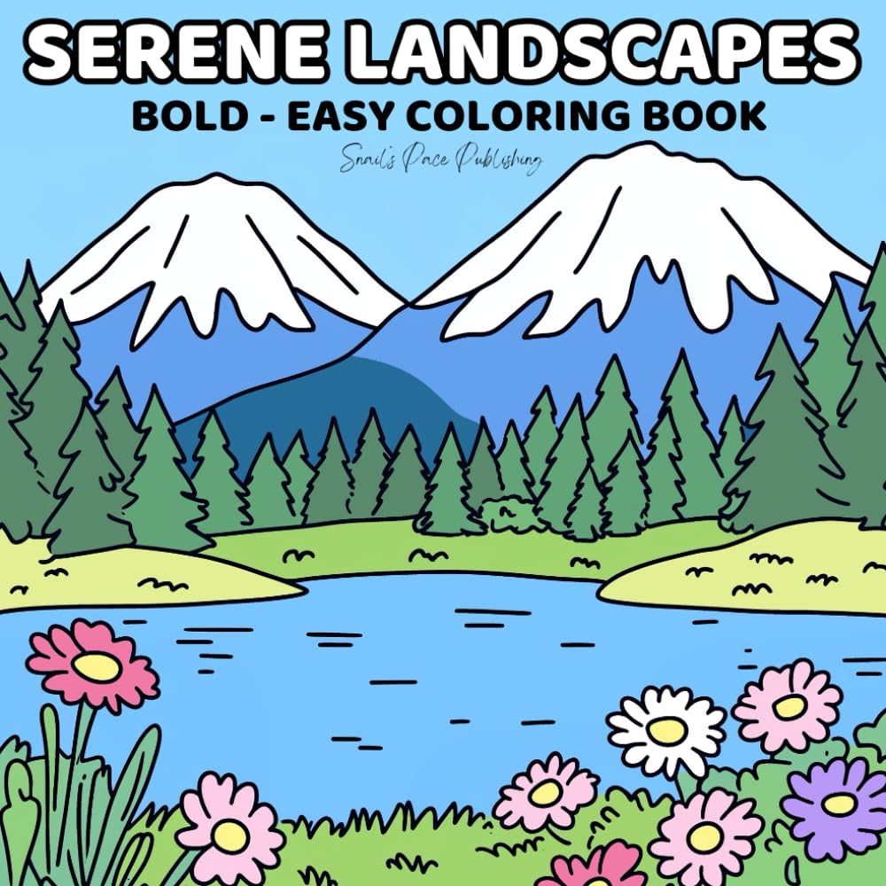 Amazon.com: Serene Landscapes: Coloring Book for Adults and Teens ...