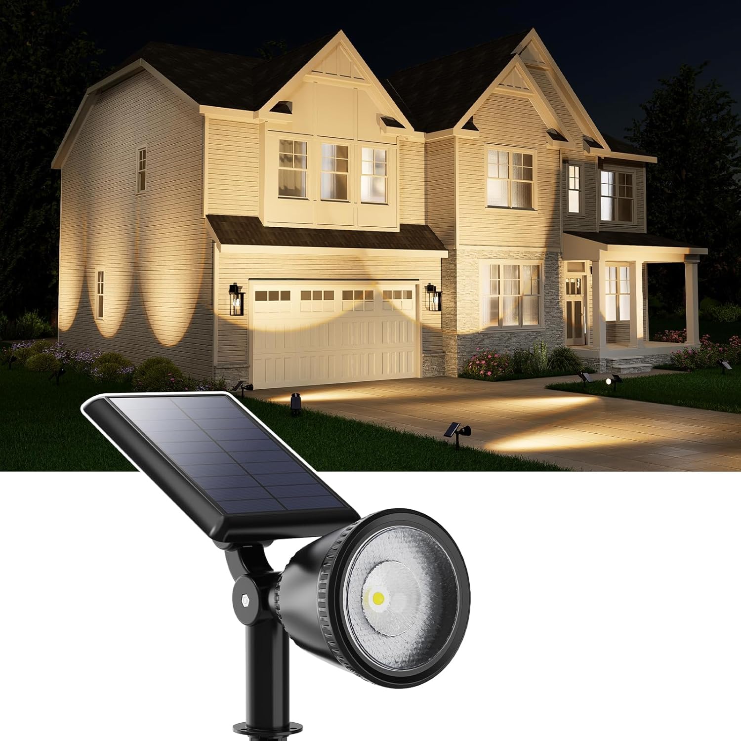 Solar Powered Spot Lights Outdoor Waterproof Super Bright LED Yard ...