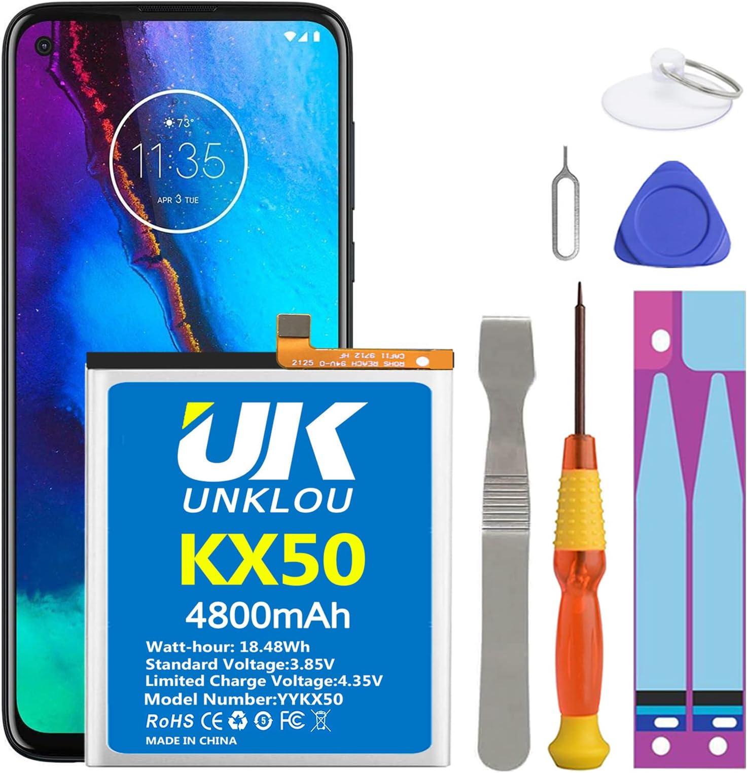 Amazon.com: UNKLOU Moto G Stylus Battery, [Upgraded] 4800mAh Li-Polymer ...