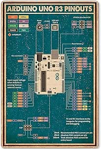 Amazon.com: Arduino Uno R3 Pinouts Vintage Metal Tin Sign Programming ...