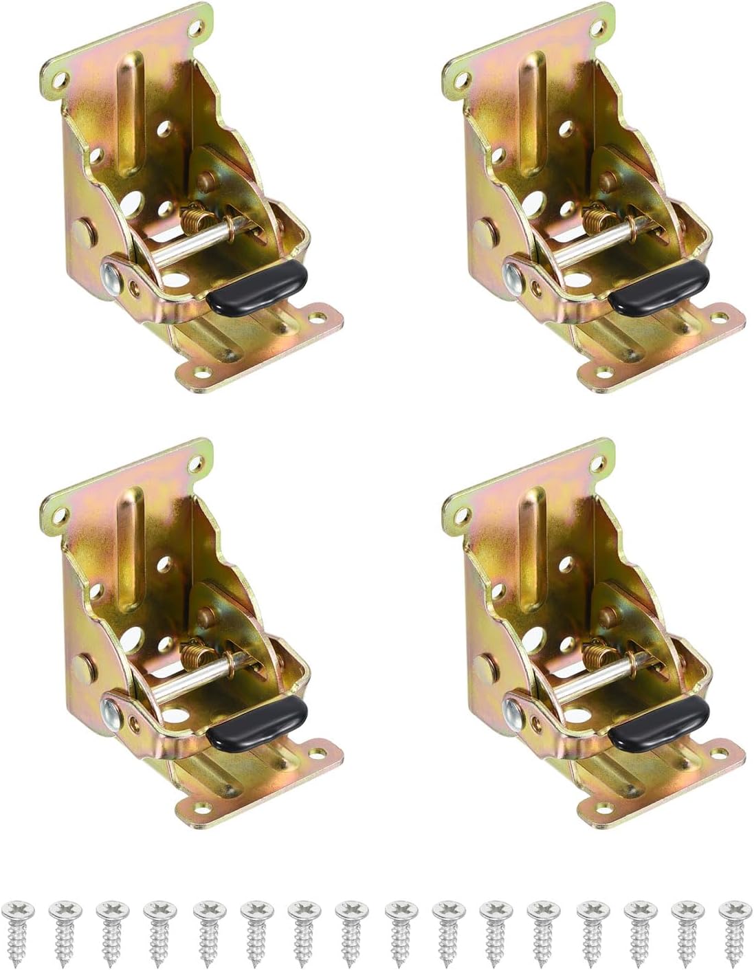 M METERXITY 4 Pack Folding Hinge - Metal Self-Locking Frame with Screws ...