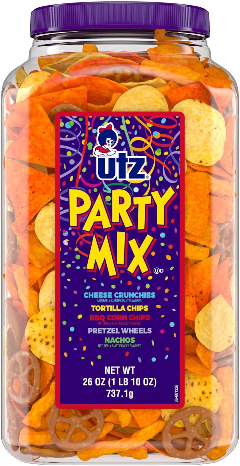 Amazon.com: Utz Party Mix - 26 Ounce Barrel - Tasty Snack Mix Includes ...