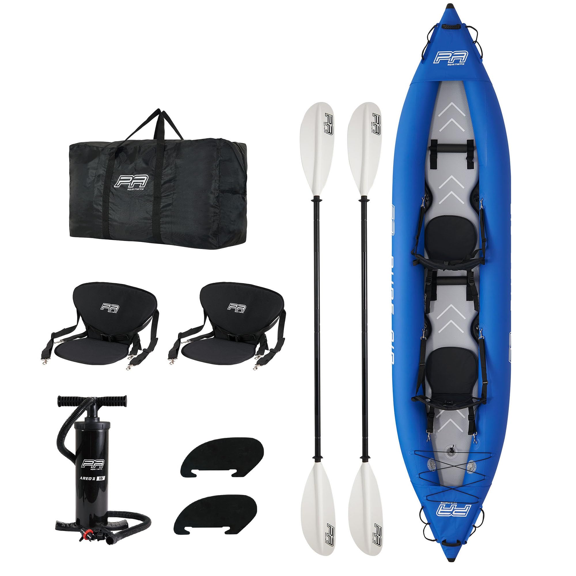 Amazon.com: Aqua Marina: Pure Air Kayak Set - Blue - Inflatable, 2 ...