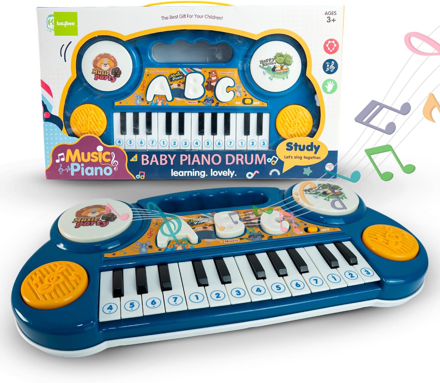 Baybee Mini Piano Keyboard Musical Toy for Kids, 23 Keys Baby Piano ...