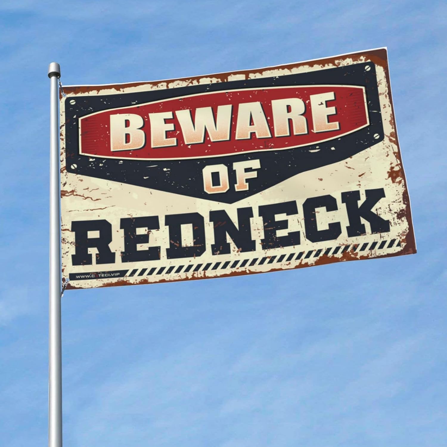 Amazon.com : Funny Room Flags Beware Of Redneck Flag Bar For Man Cave ...