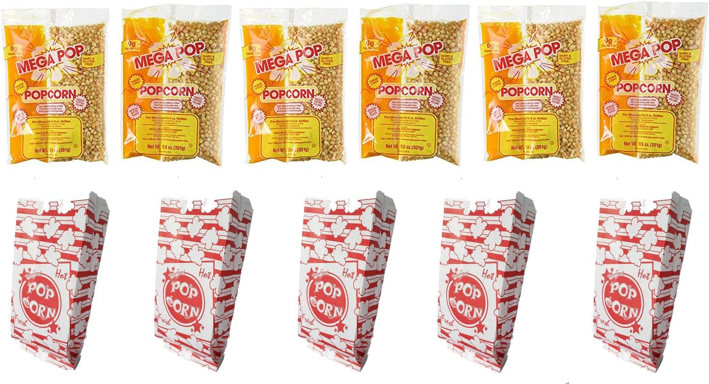 Amazon.com: Movie Theater Style 12-Count Popcorn Packs - Pre-Measured 8 ...