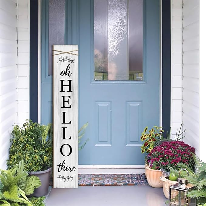 Amazon.com: Welcome Porch Sign Oh Hello There Wooden Welcome Sign ...