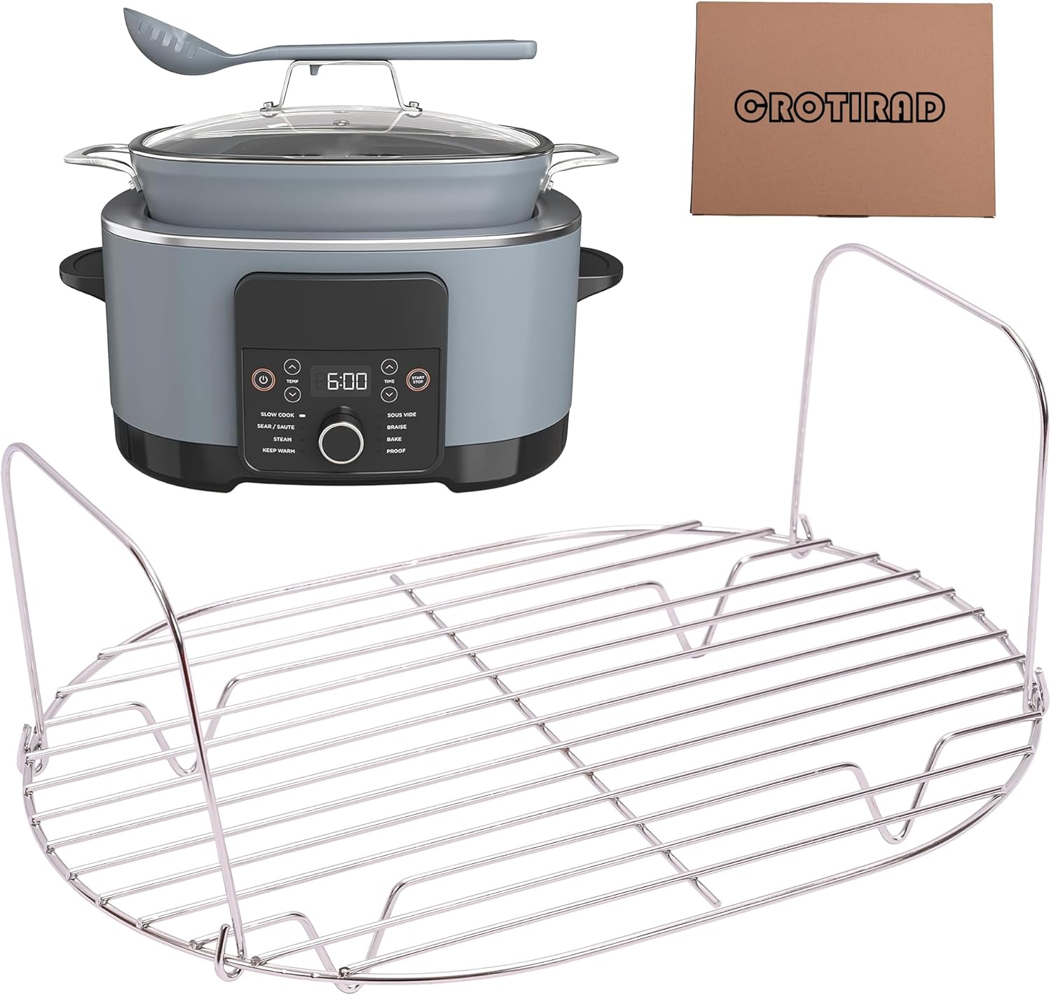 Amazon.com: CROTIRAD Foldable Steam and Roast Rack Compatible with ...