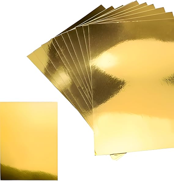 Lansing A4 Gold Metallic Paper Sheets, Gold Foil Mirror Cardstock ...