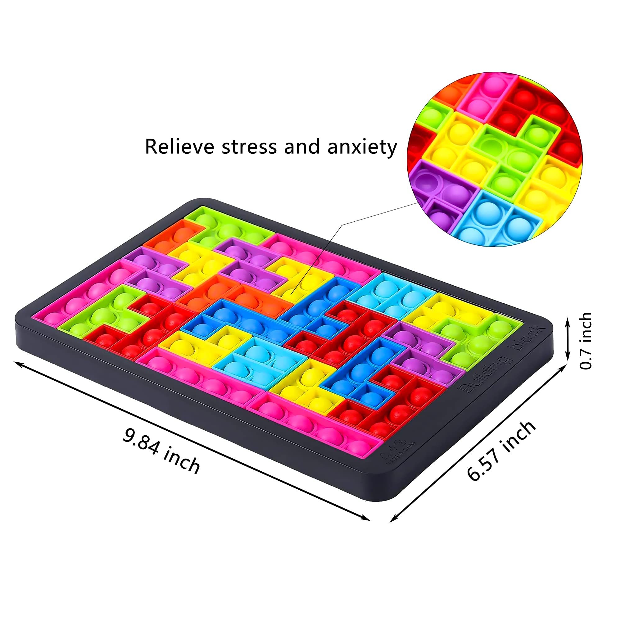 27PCS Pop Pop Puzzle Fidget Jigsaw Toys Push Silicone New Tangram ...