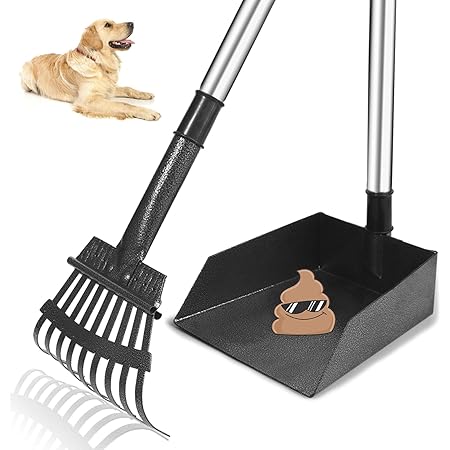 NZQXJXZ Pooper Scooper 23.6 Inch Long Handle Poop Scoop for Dogs and ...