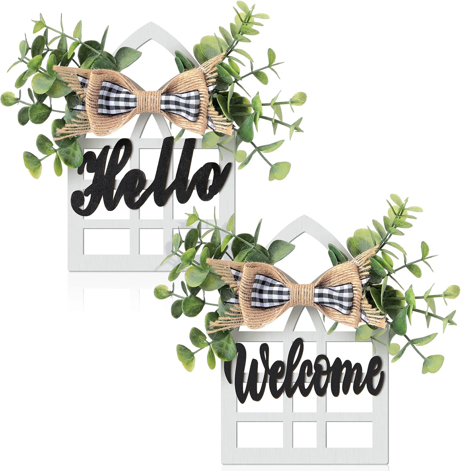 Amazon.com: 2 Pcs Farmhouse Window Tiered Tray Decorations, Rustic Arch ...