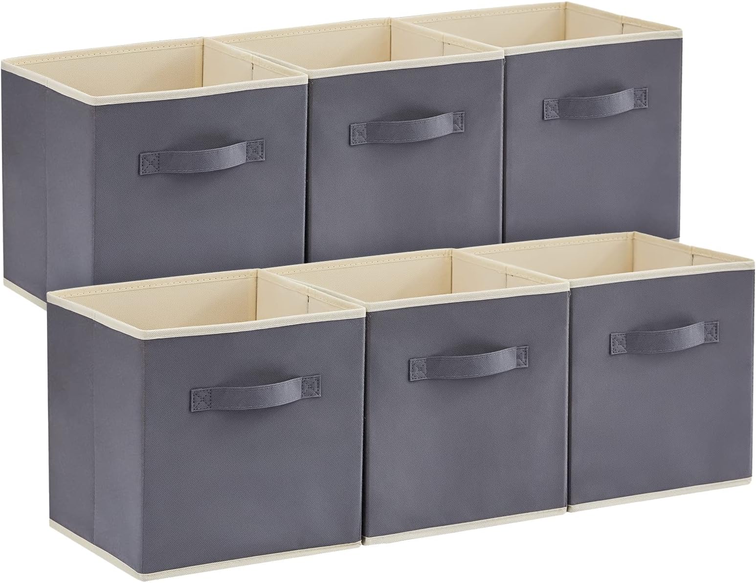 Amazon.com: Home (Beige 6-Piece Set Bins for Shelves and Foldable ...