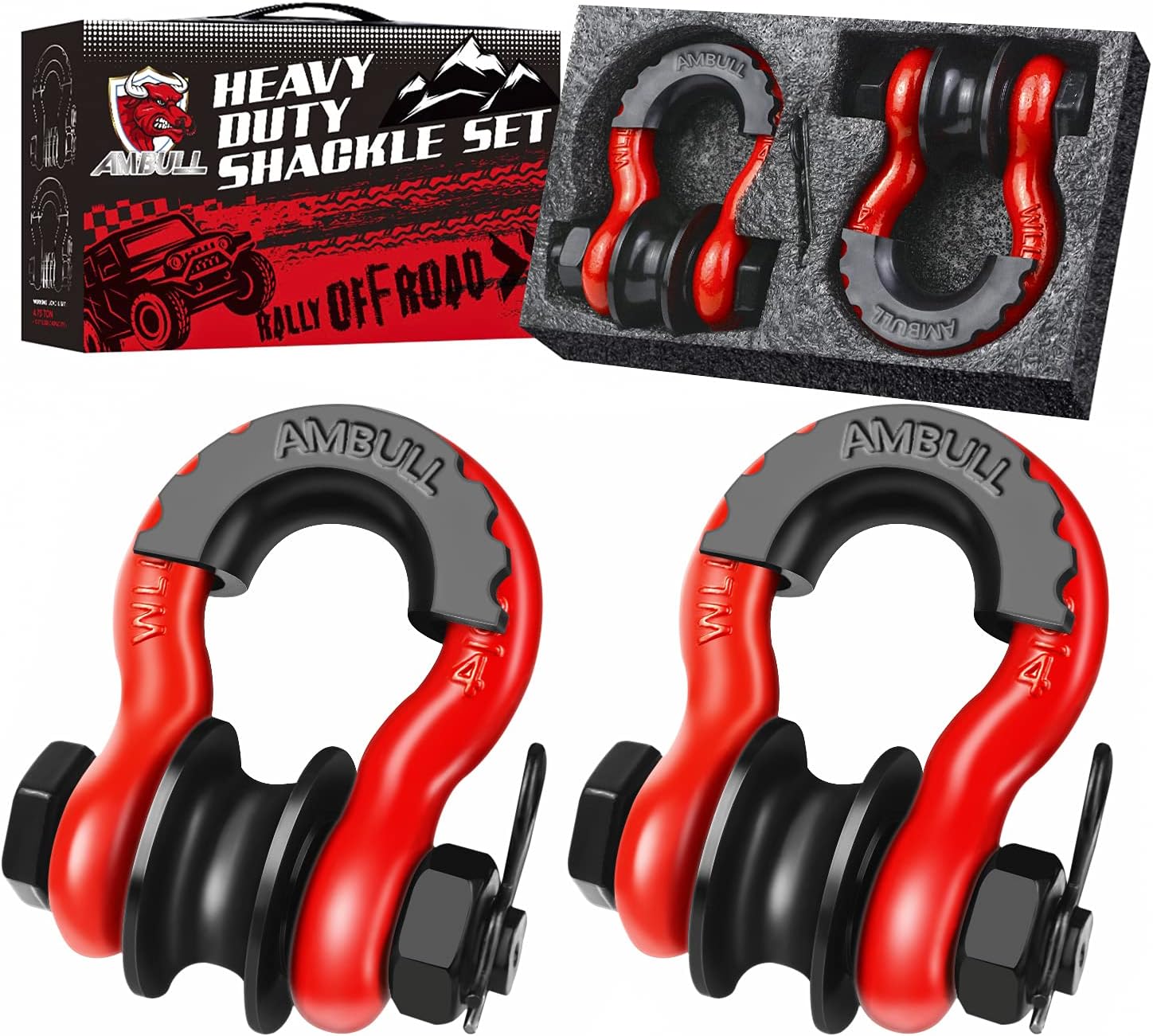 Amazon.com: TICONN 10 Ton Winch Snatch Block+2 Pack D Ring Shackle ...