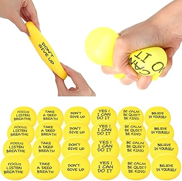 Amazon.com: Leyndo 24 Pcs Slow Rising Stress Balls Motivational Fidget ...