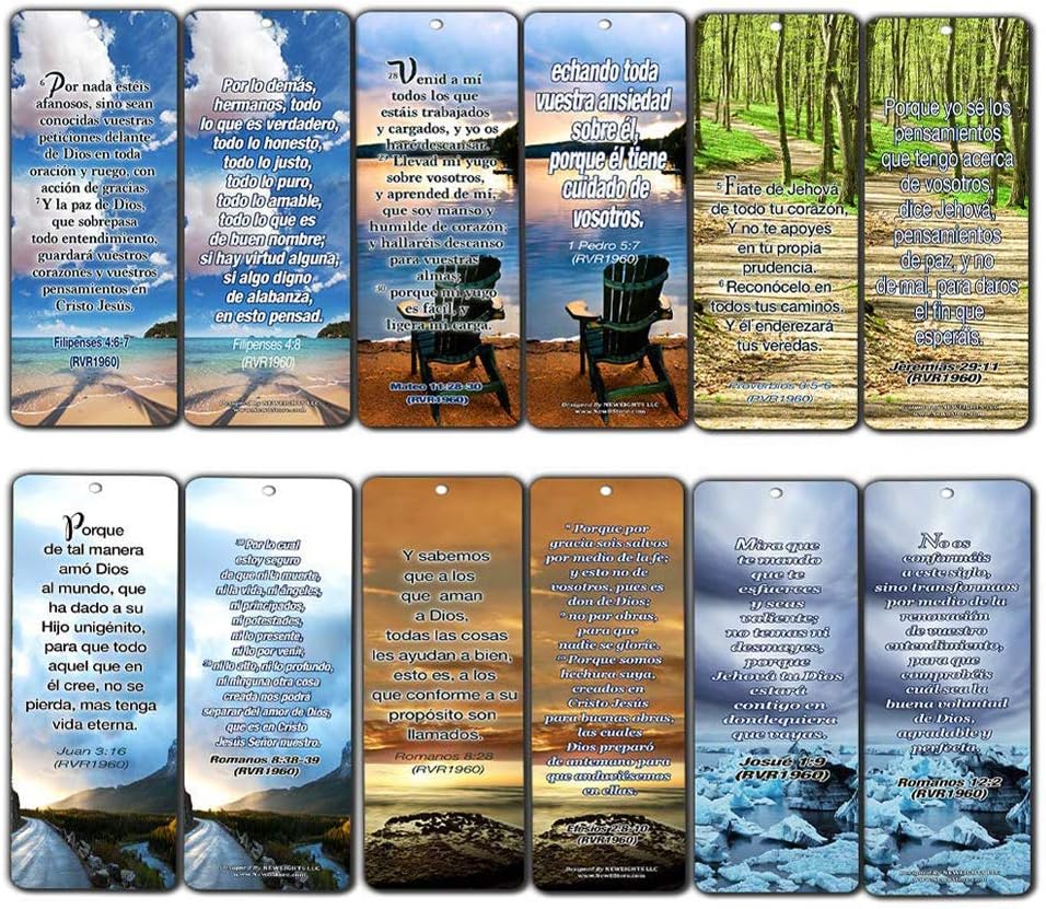 Spanish Christian Bookmarks - Most Highlighted Bible Verses (60 Pack ...