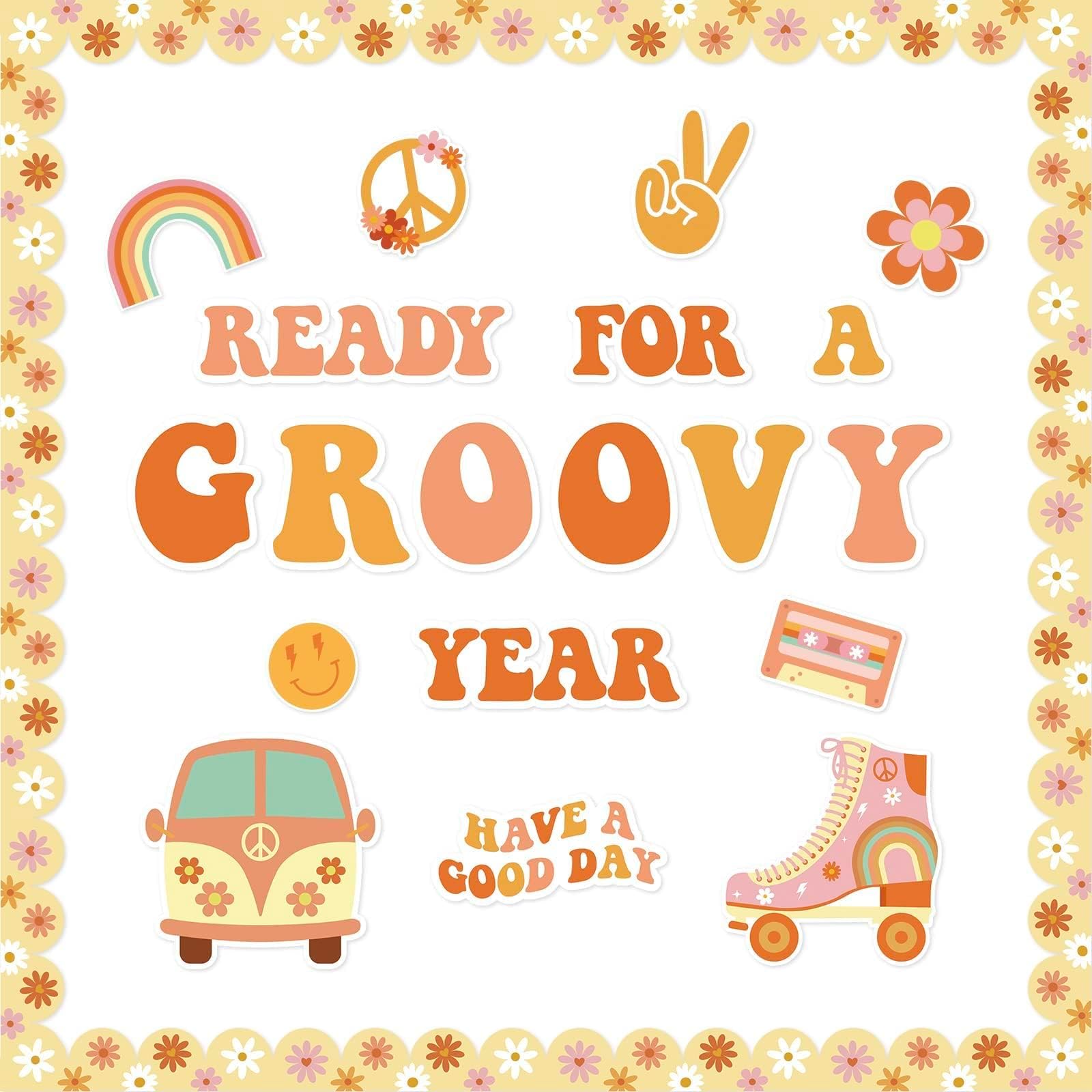 Amazon.com : Class Rules Bulletin Board Decorations Groovy Classroom ...