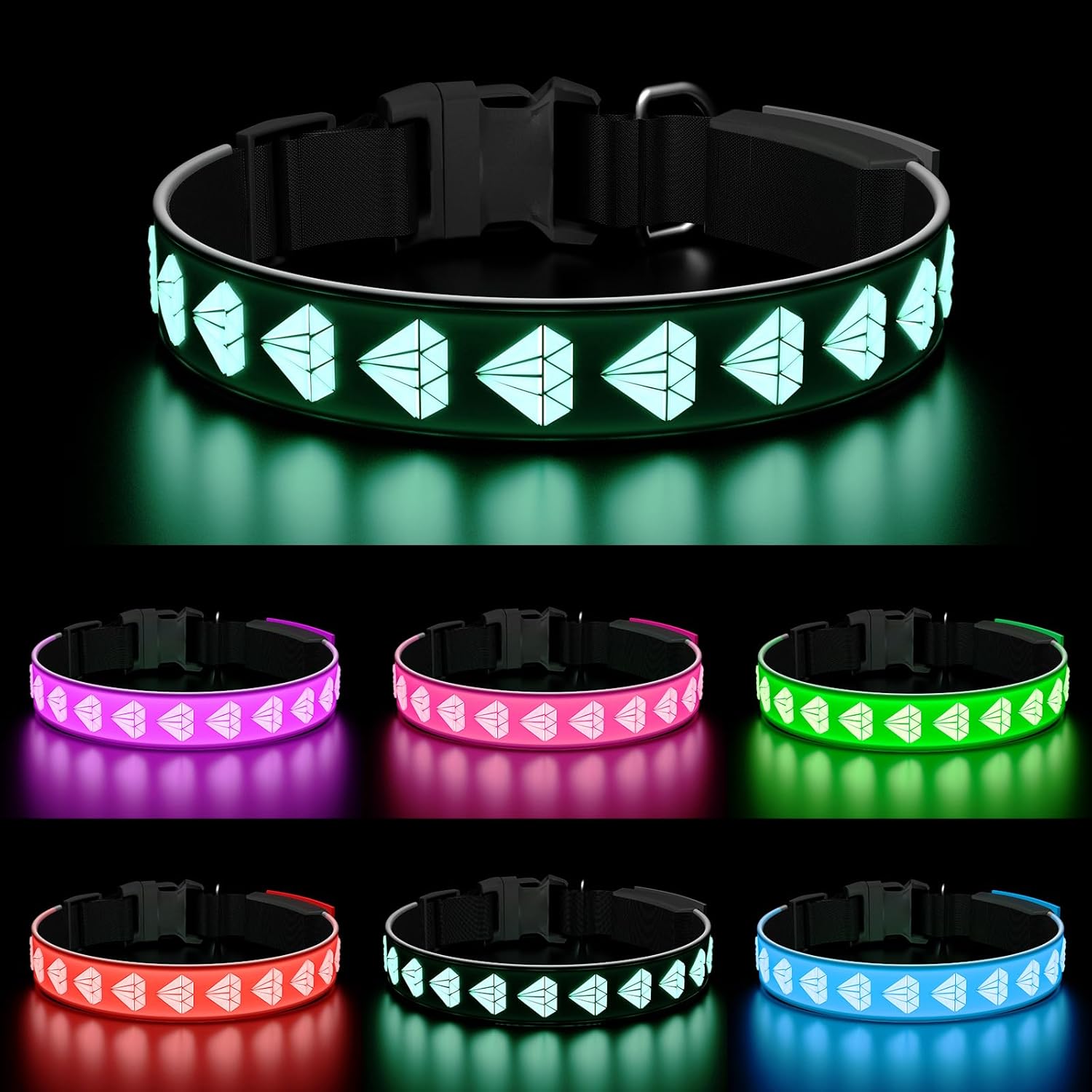 Amazon.com : TOPOTO Light Up Dog Collars, 3D Design LED Dog Collars ...