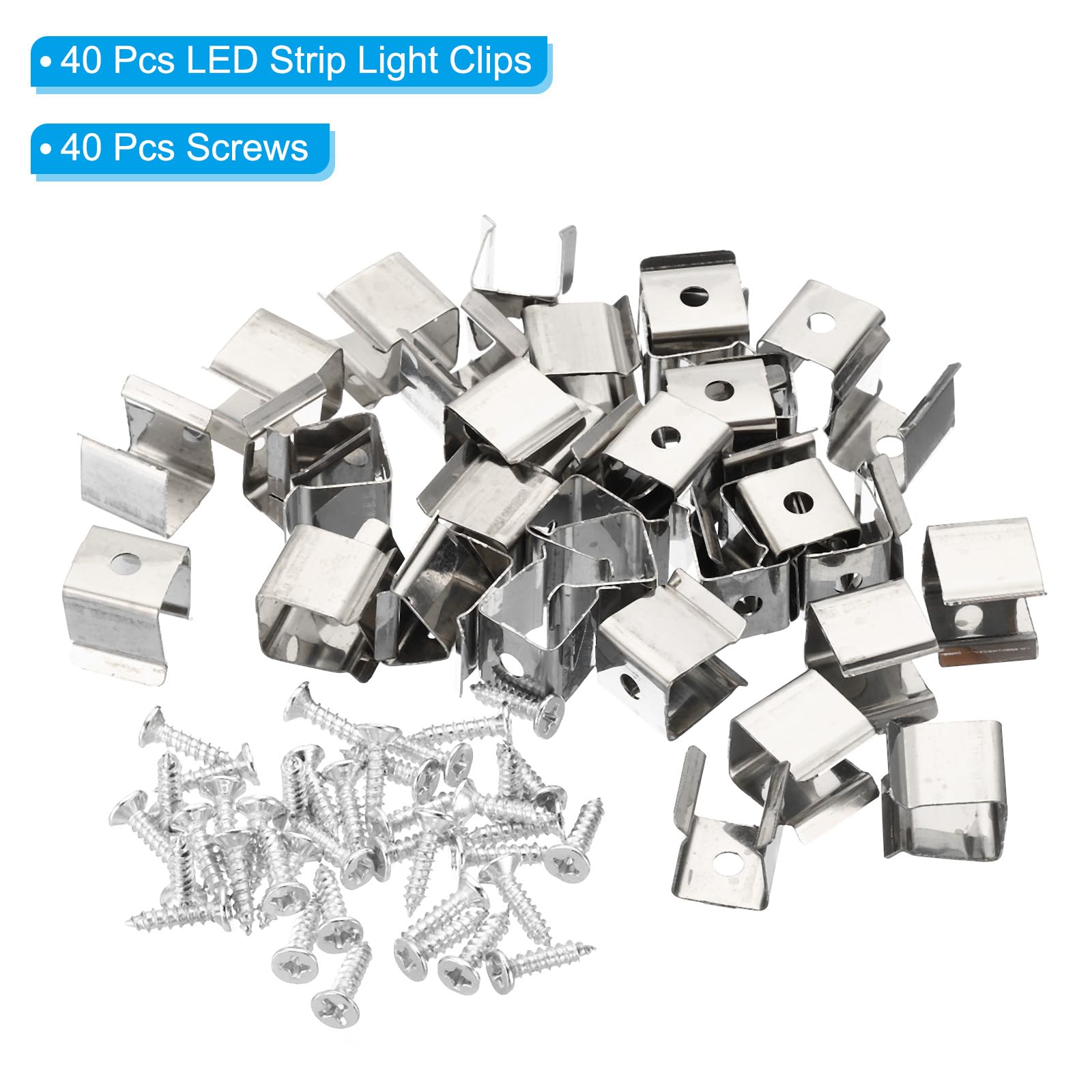 PATIKIL LED Strip Light Clips, 40 Pack Mounting Bracket Fixing Clips ...