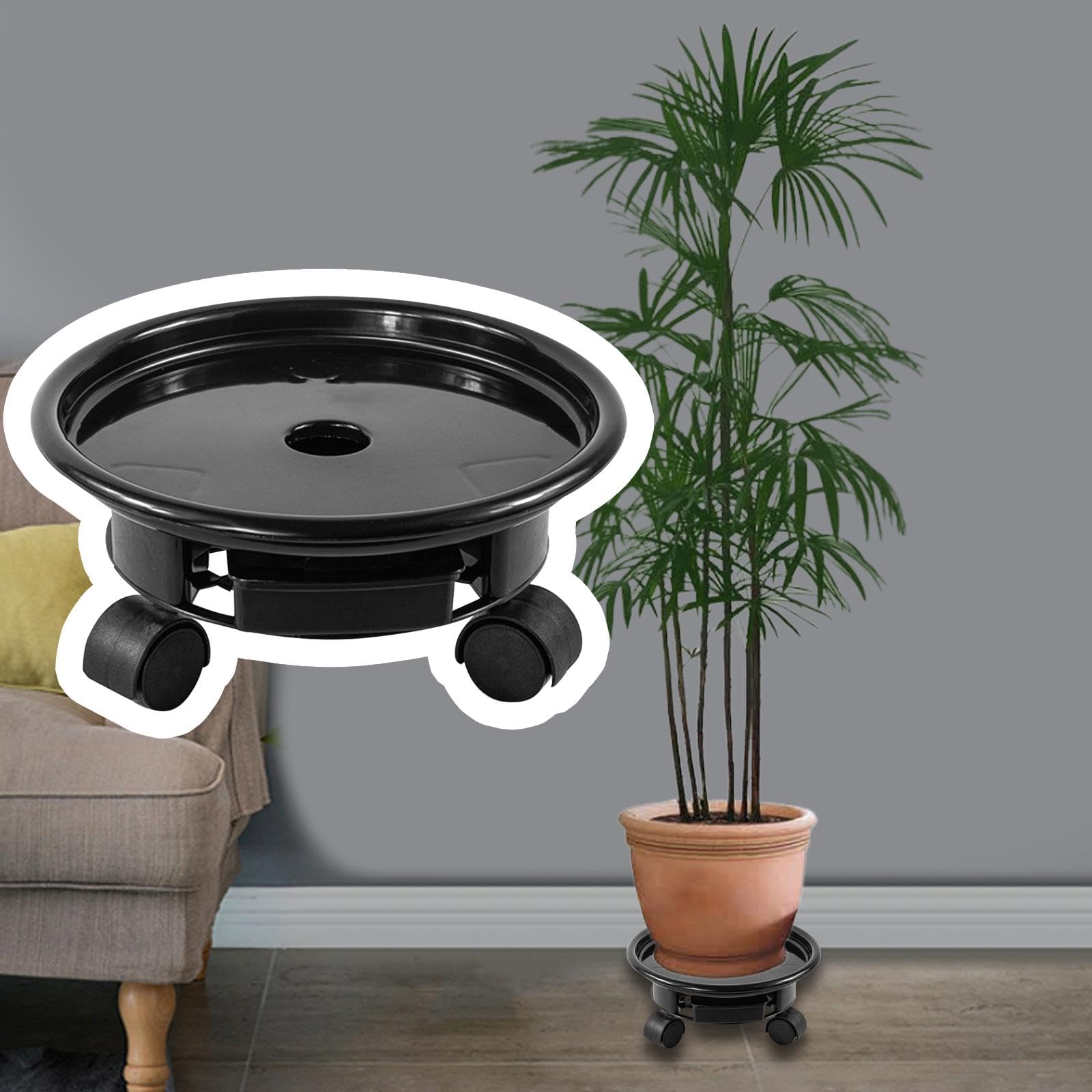 Carro De Macetas Con Ruedas Soporte Para Plantas Con Ruedas Ocultas,