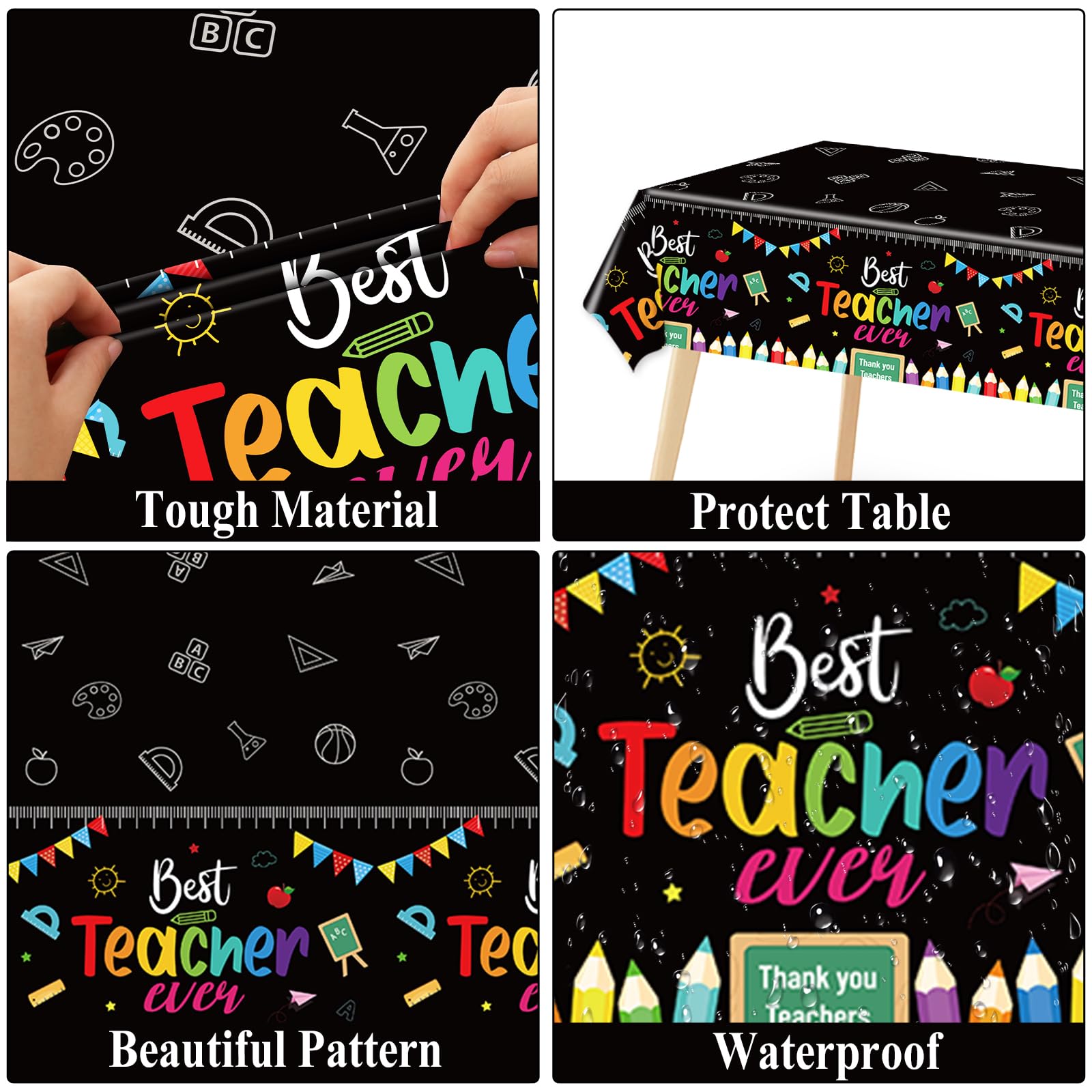 Snapklik.com : 3 Pieces Teacher Appreciation Tablecloths Teacher ...